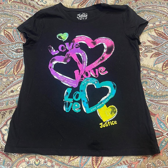Justice | Shirts & Tops | Justice Heart Tshirt | Poshmark